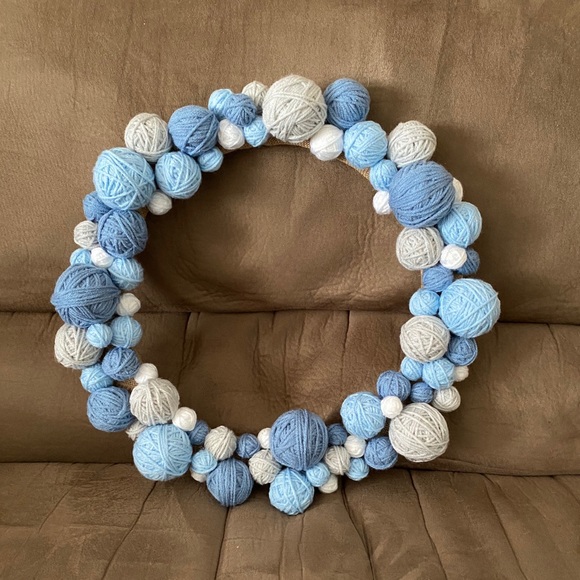 Accents | Custom Homemade Yarn Ball Wreath | Poshmark